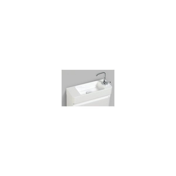 CLEAR CUBE MILAN BASIN WITH OVERFLOW WHITE 450x182x100mm