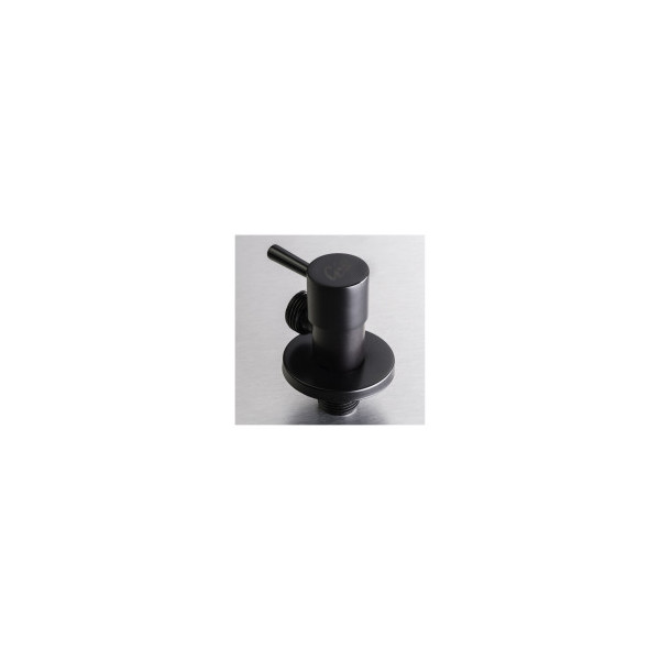 GIO A277/MB ROUND QUARTER TURN ANGLE VALVE MATT BLACK