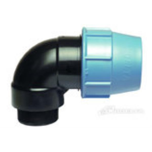 HDPE COMPRESSION ELBOW MALE BSP 90X3