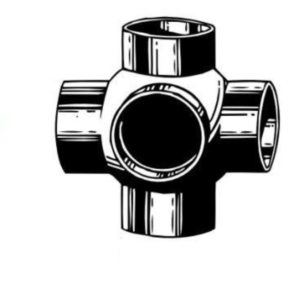 VALSIR VS0320002 HDPE BALL JUNCTION 3 INLETS 110X56mm 90deg