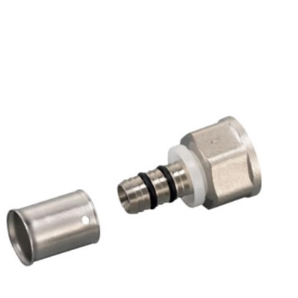 RIFENG STRAIGHT FEMALE ADAPTOR BRASS 16x1/2 CRIMPED