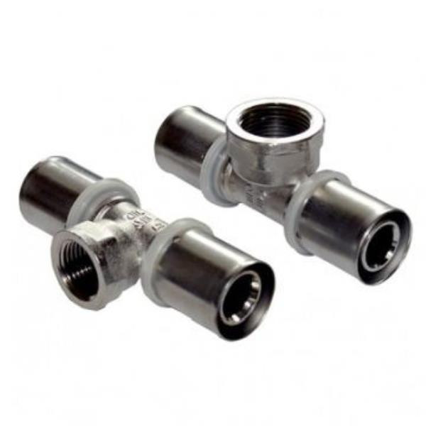 RIFENG FEMALE TEE BRASS 32x3/4 CRIMPED
