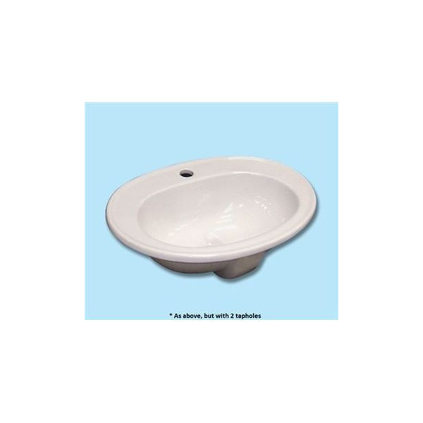 LECICO SARAH VANITY BASIN 535x410mm 2TH WHITE