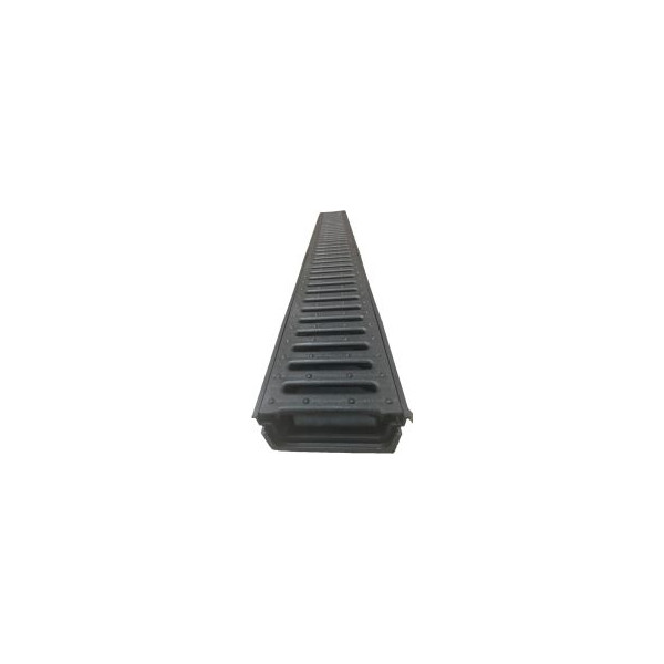 ACO 330004 PLASTIC CHANNEL WITH POLYPROP BLACK GRATE 1000X125X50mm